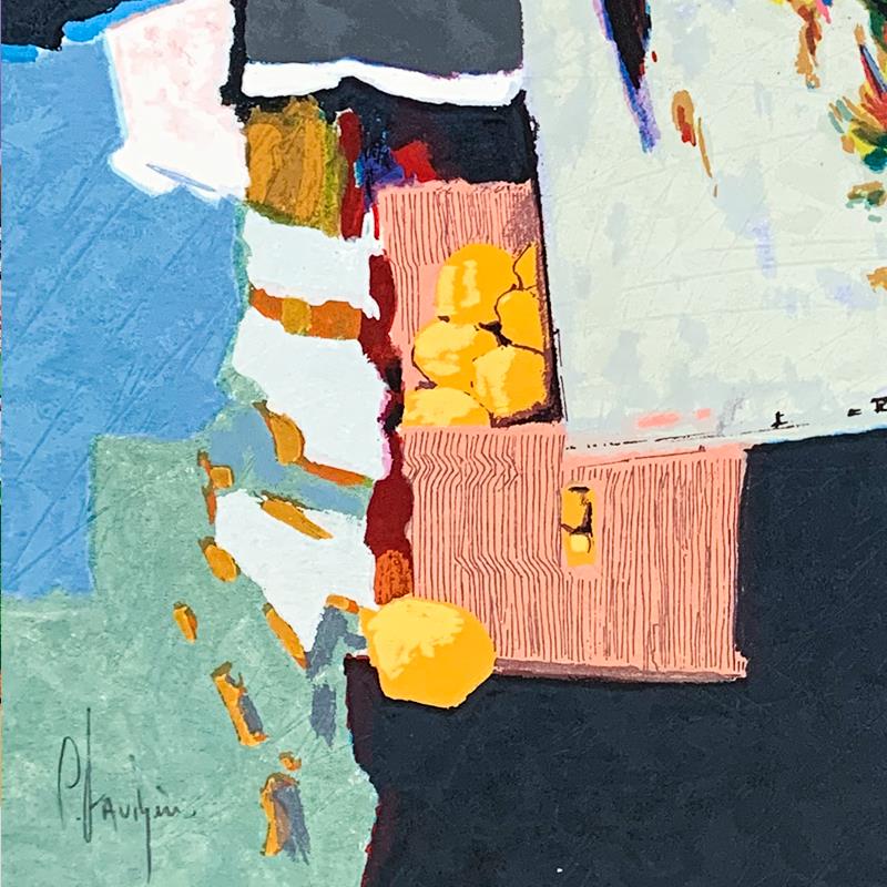 Claude Fauchere, "Market Scene" Hand Signed Limited Edition Serigraph ...