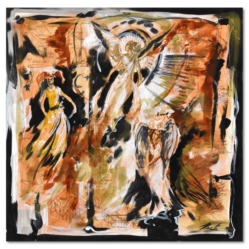 Marta Wiley, Original Mixed Media Painting on Board, Hand Signed and ...