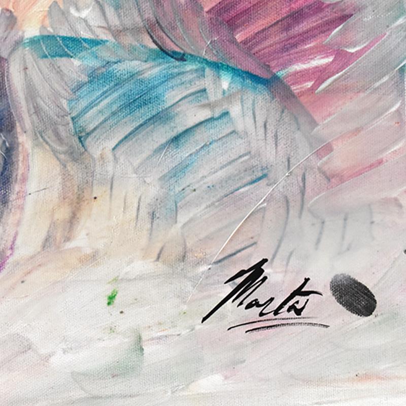 Marta Wiley, Original Mixed Media Painting on Canvas (32" x 54"), Hand ...