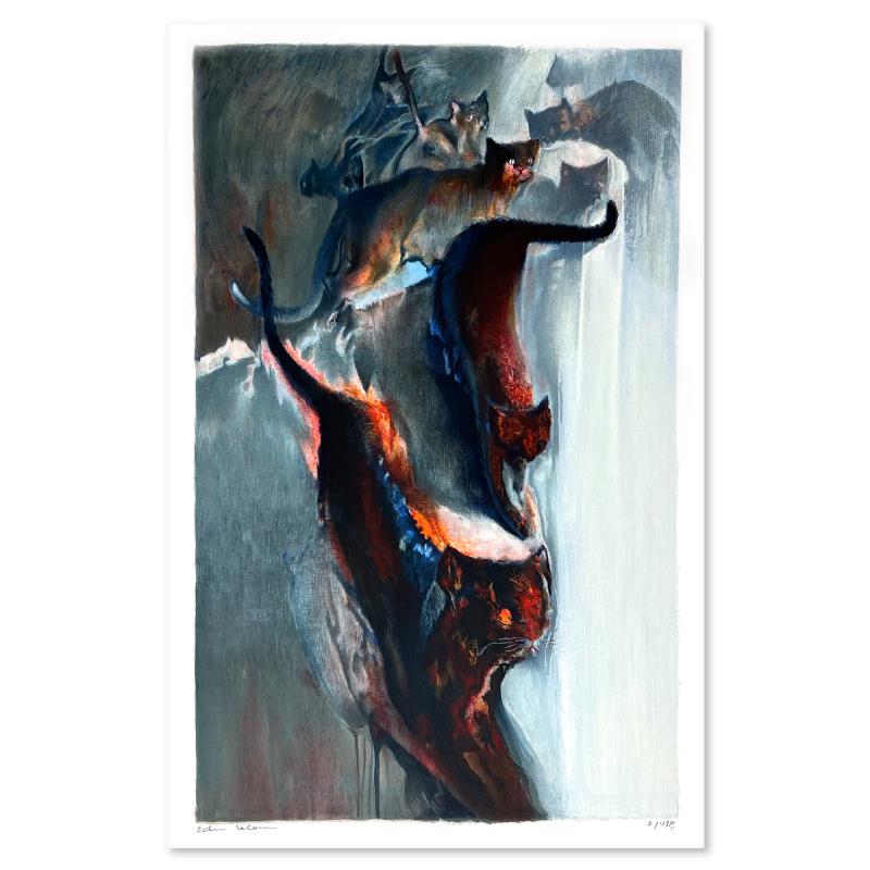 Edwin Salomon (1935-2014), "Cats" Limited Edition Serigraph, Hand ...