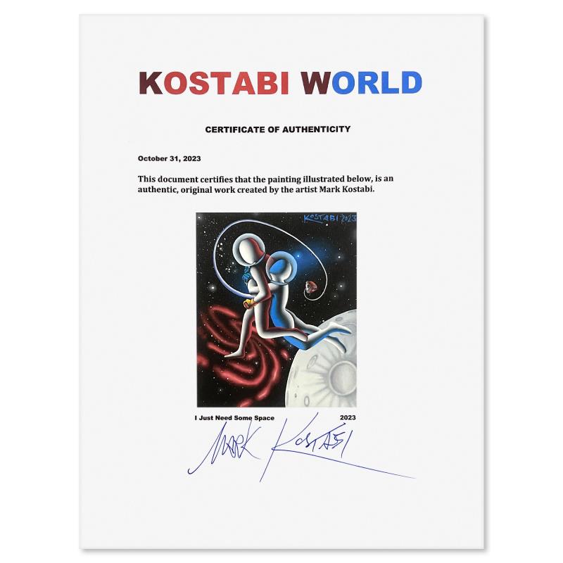 Mark Kostabi, "I Just Need Some Space" Original Oil Painting on Canvas ...