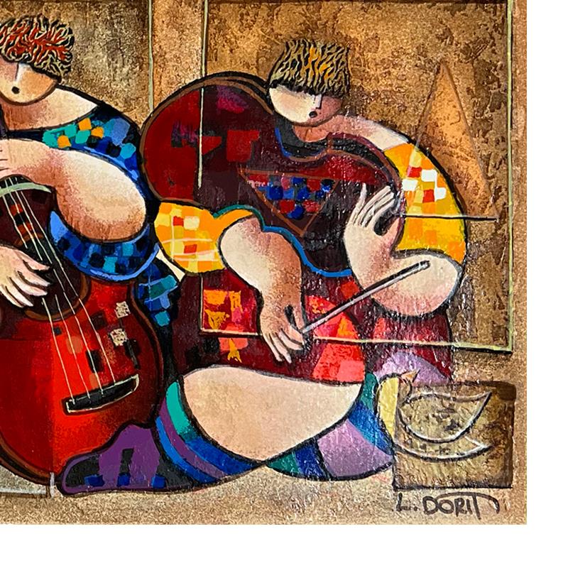 Dorit Levi, "Chess Players" Limited Edition Serigraph, Hand Signed and ...