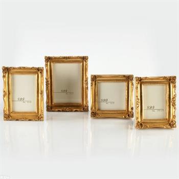 Dazzling Decor! SET OF FOUR Gold-Colored Picture Frames! Four Different ...