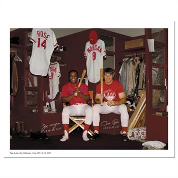 "Pete Rose & Morgan in Clubhouse" Archival Photograph Autographed by ...