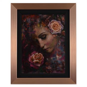 Vincent Cacciotti, "Rose" Framed Original Oil Painting on Canvas, Hand ...