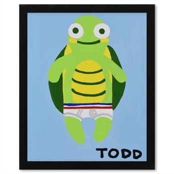 Todd Goldman, "Turtle" Framed Original Acrylic Painting on Canvas, Hand ...