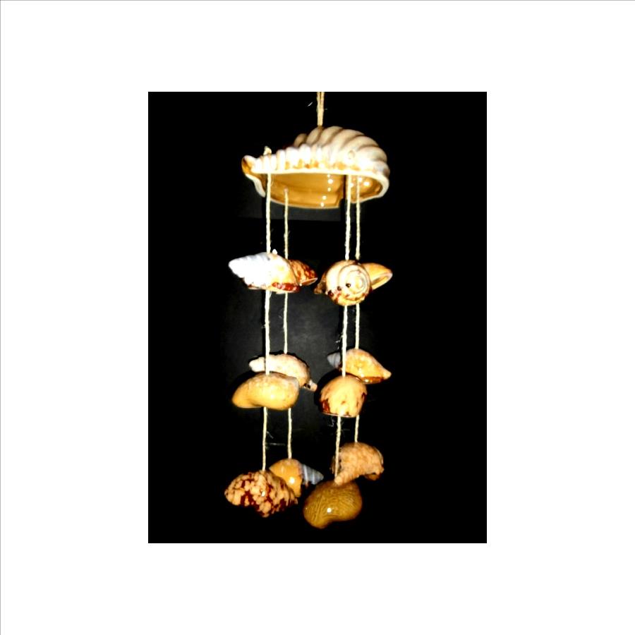 Hand Painted Porcelain Conch & Sea Shells Wind Chime | Property Room