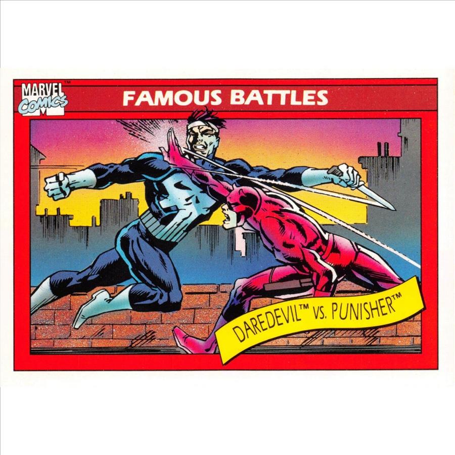1990 Marvel Universe Series 1 Impel BASE Trading Card #110 DAREDEVIL VS ...