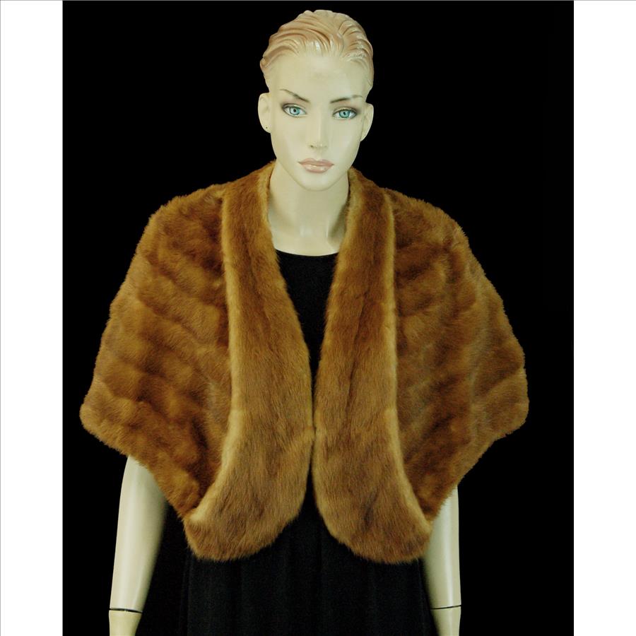 Women's Custom Designed Mink Stole with Wrap Around Collar - Size M-L ...