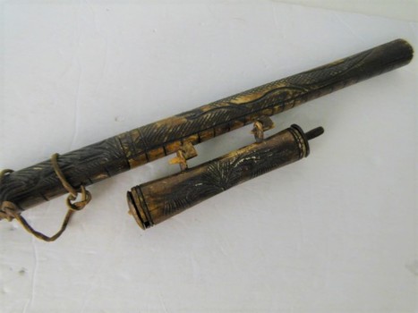 Antique or Vintage Carved Wood Blow Dart Gun | Property Room