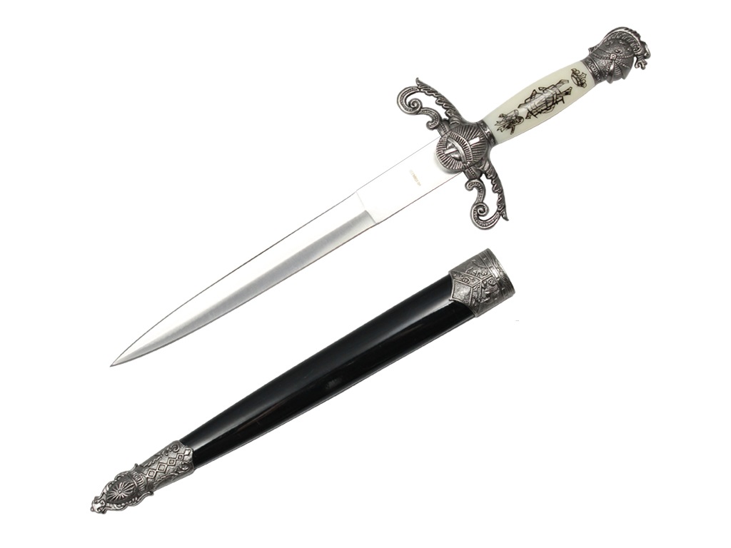 New 13.5" Renaissance Medieval Dagger with Scabbard Sleeve | Property Room