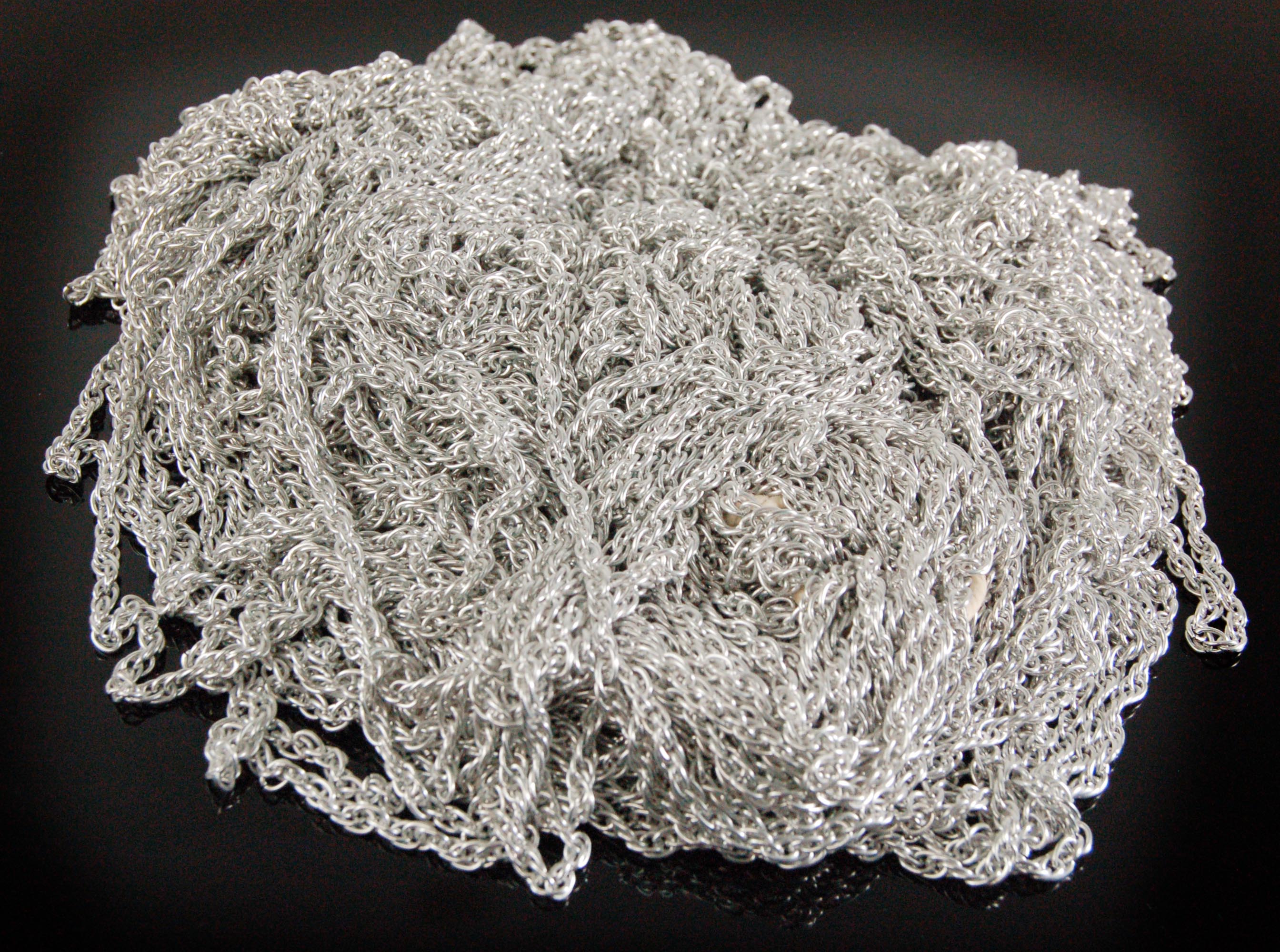 Silver Plated Fine Link Chain - Almost 1 Lb | Property Room