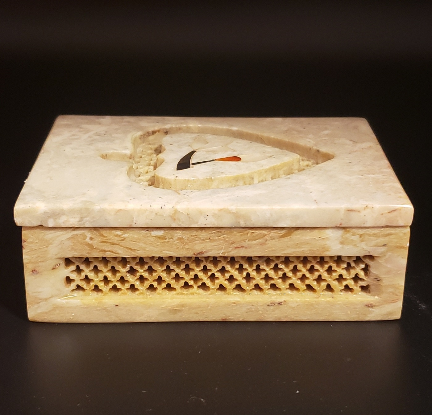 Natural Marble Stone Sea Shell Inlay Trinket Box Made in India ...