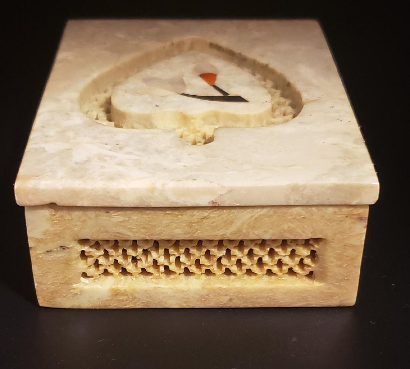 Natural Marble Stone Sea Shell Inlay Trinket Box Made in India ...