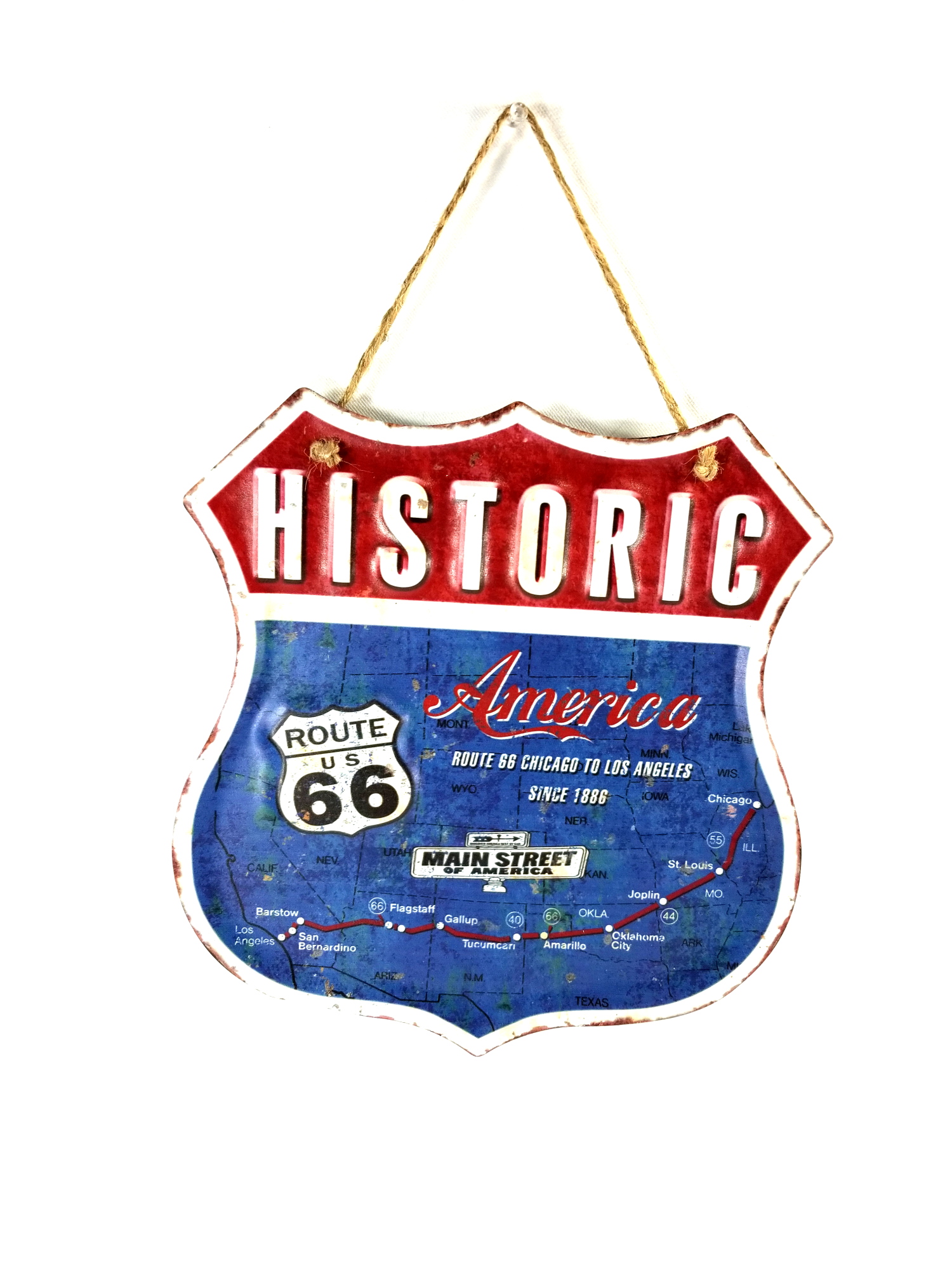 Custom Cutout Metal Sign - Historic Route 66 America | Property Room
