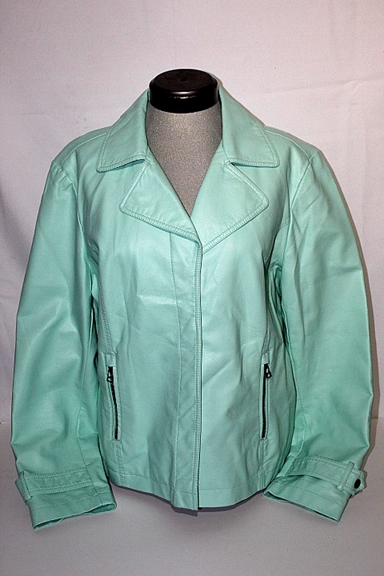 Northern Reflections Ladies Light Green Fall Jacket Long Sleeve Snap ...