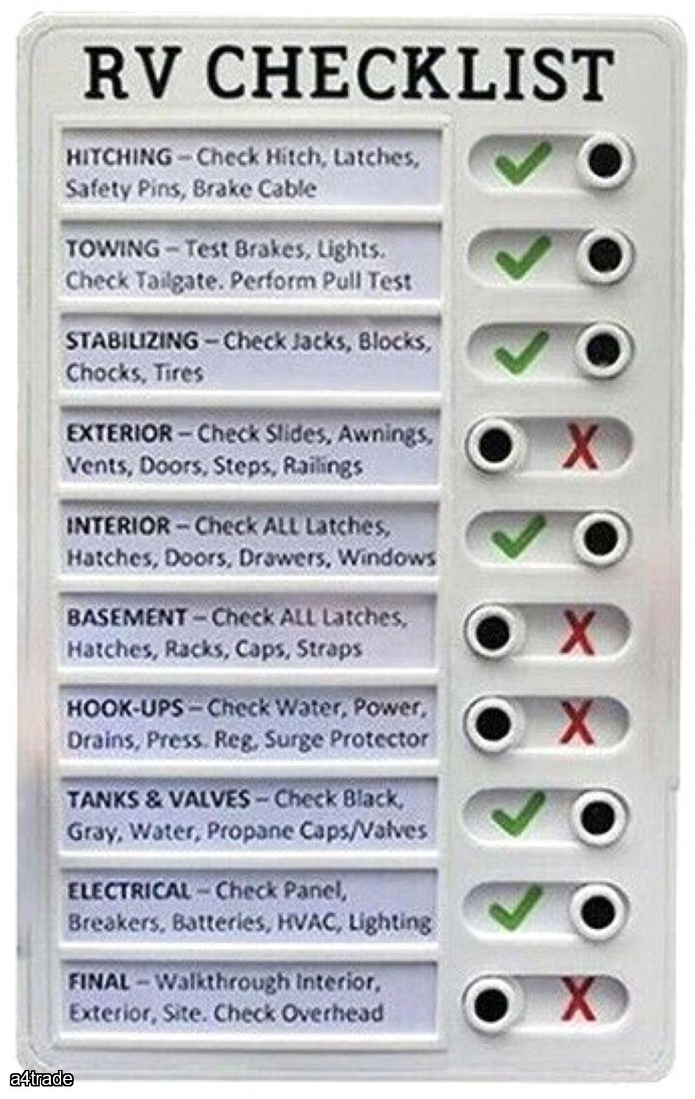 Memo Plastic Board To Do List RV Checklist Wall Mounted | Property Room