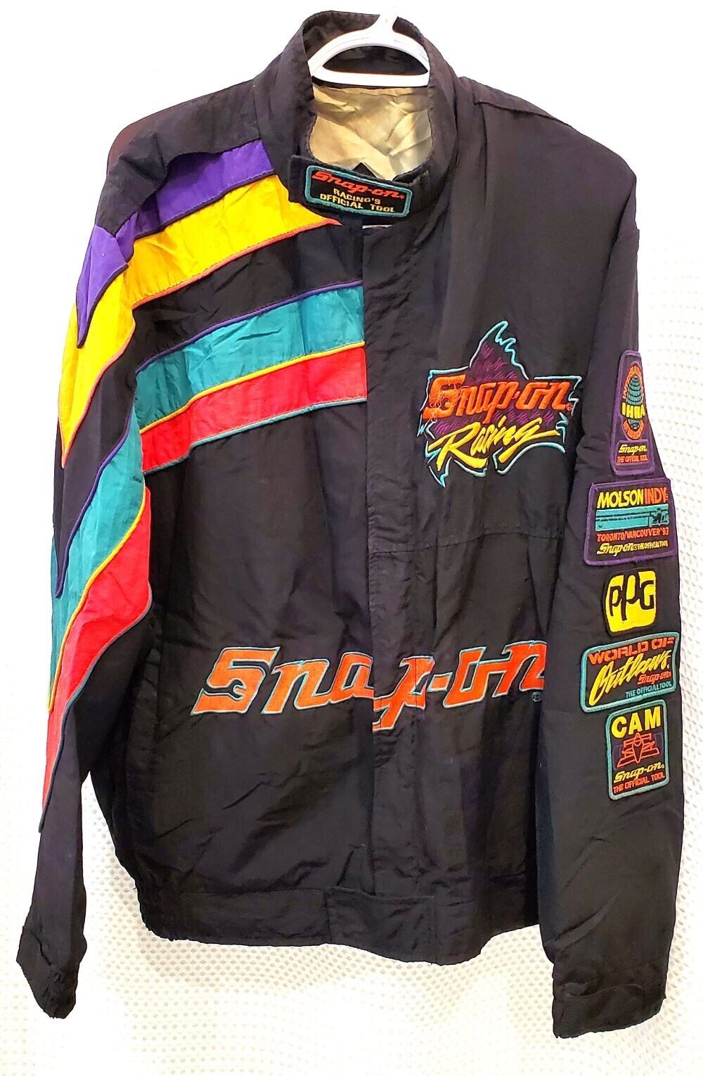Vintage Snap-On Racing Tools Nylon JACKET 1993 Vancouver Neon Black ...
