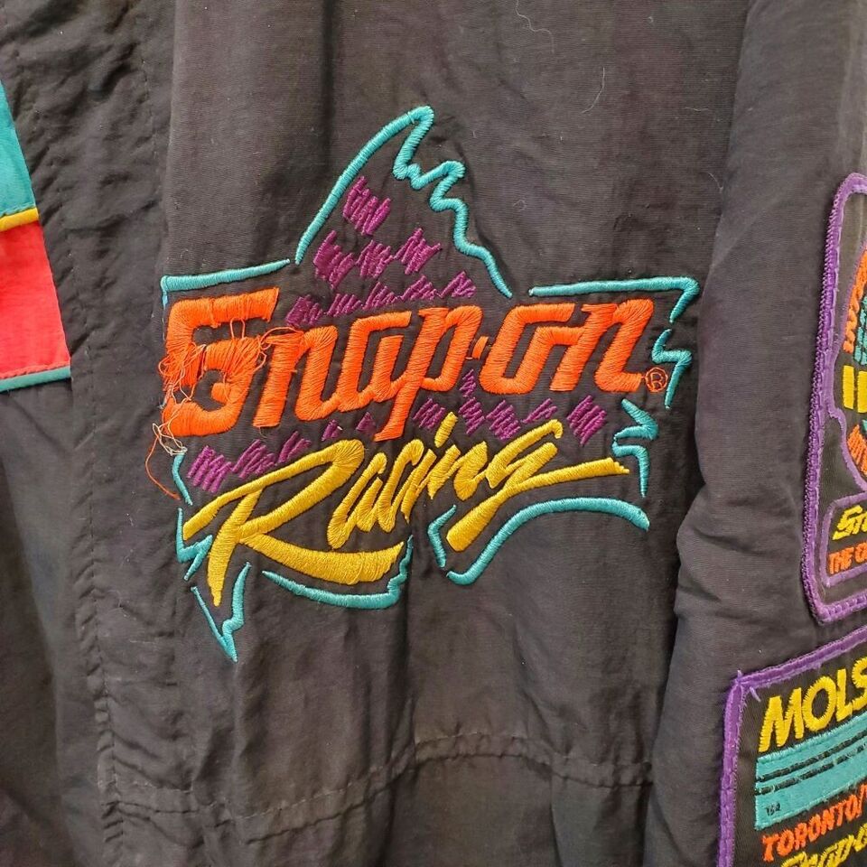 Vintage Snap-On Racing Tools Nylon JACKET 1993 Vancouver Neon Black ...