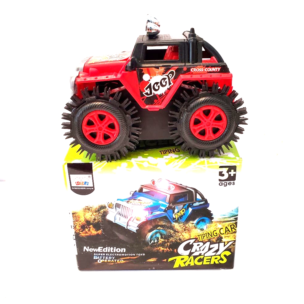 Crazy Racers Jeep Red Battery Operated Tipping Car | Property Room