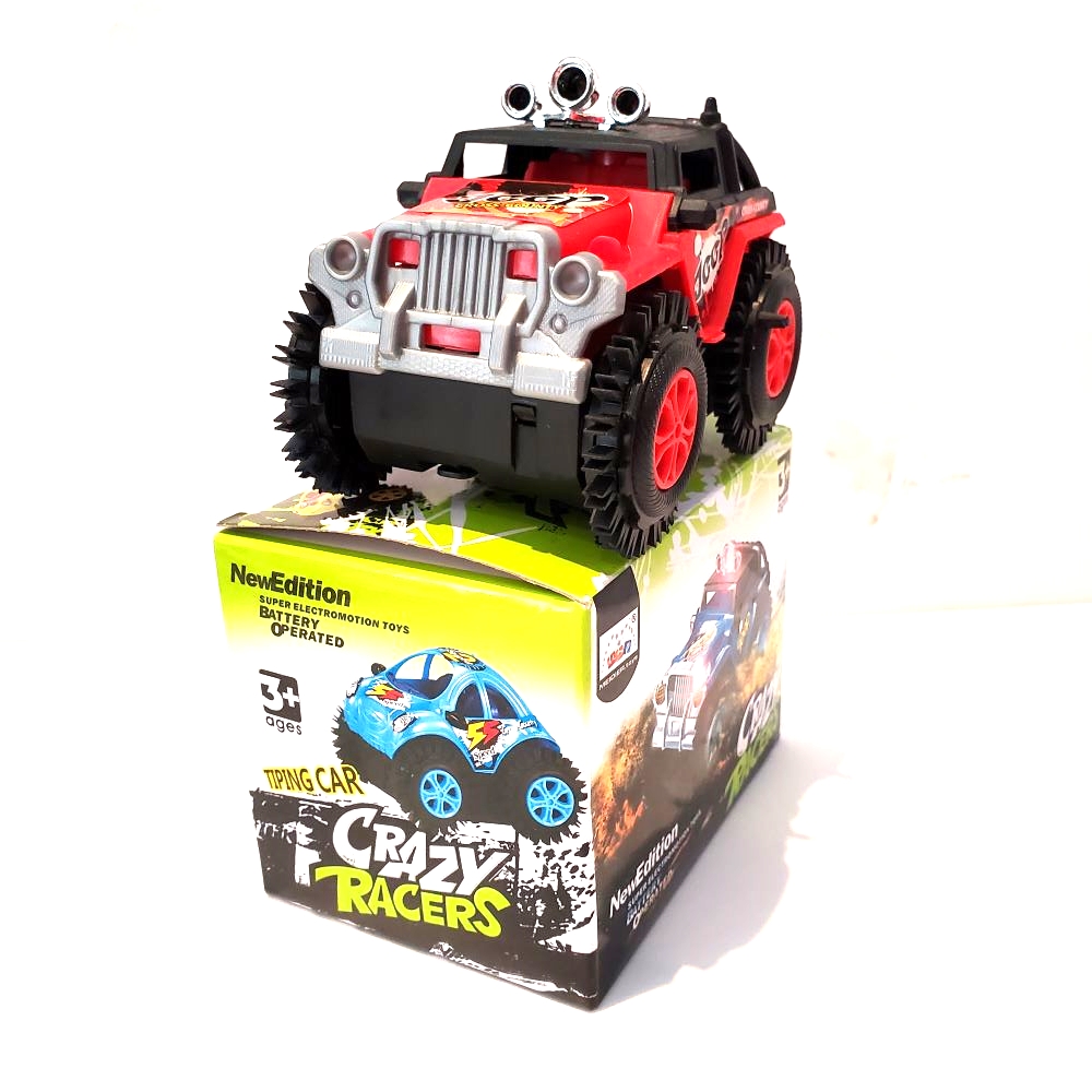 Crazy Racers Jeep Red Battery Operated Tipping Car | Property Room