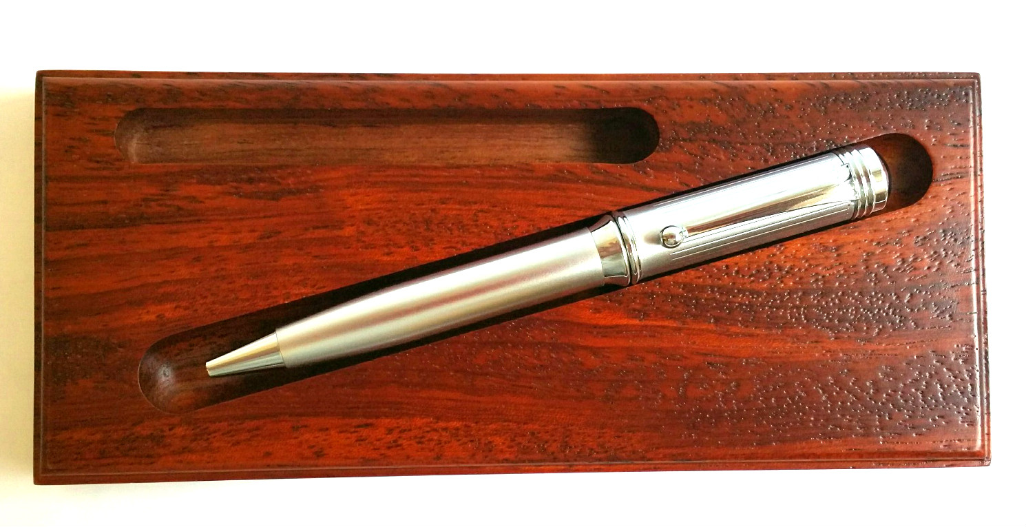 Delux Rosewood Large Metal Pen Set | Property Room