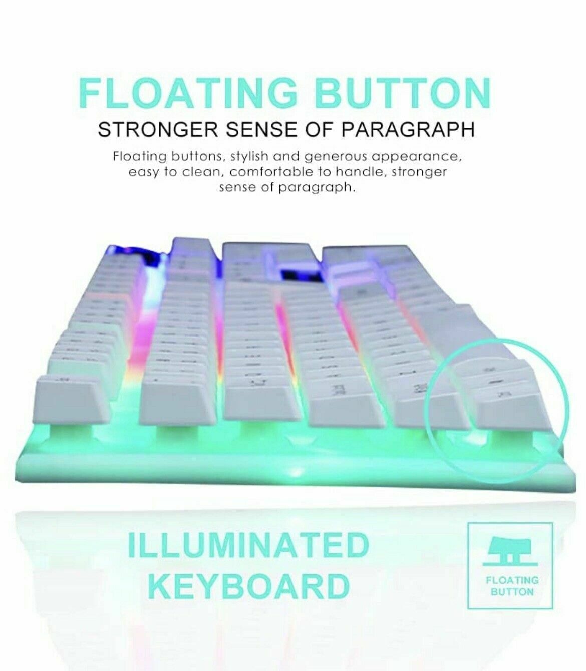 LIMEIDE GTX300 Rainbow Backlit Office PC USB Wired Gaming Keyboard ...