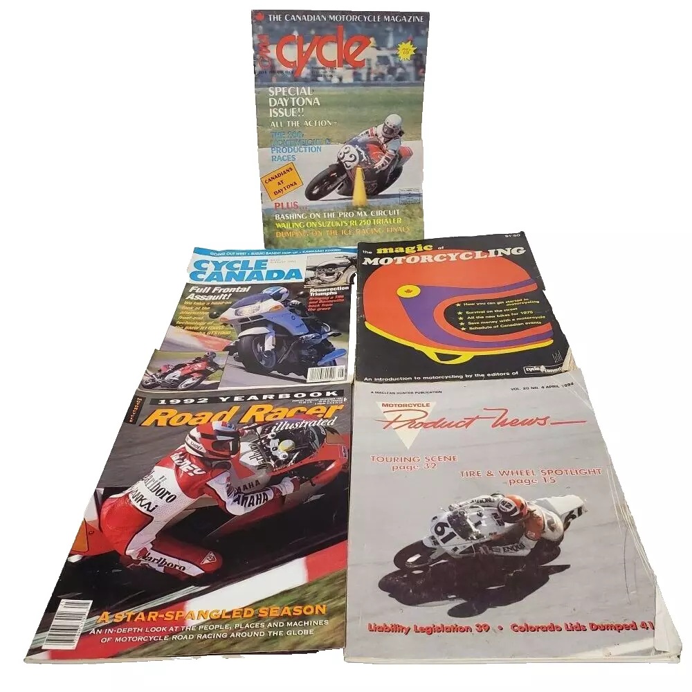Vintage Various Issues of Motorcycle Magazines Lot of 5 | Property Room