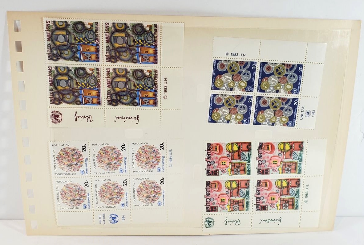1983 1984 United Nations Stamps 4 Blocks | Property Room