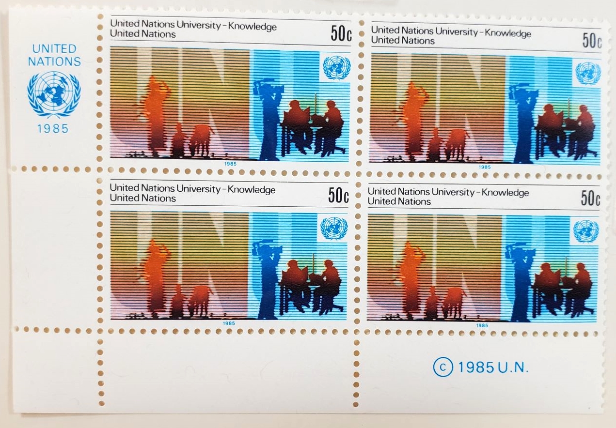 1985 United Nations Stamps 4 Blocks | Property Room