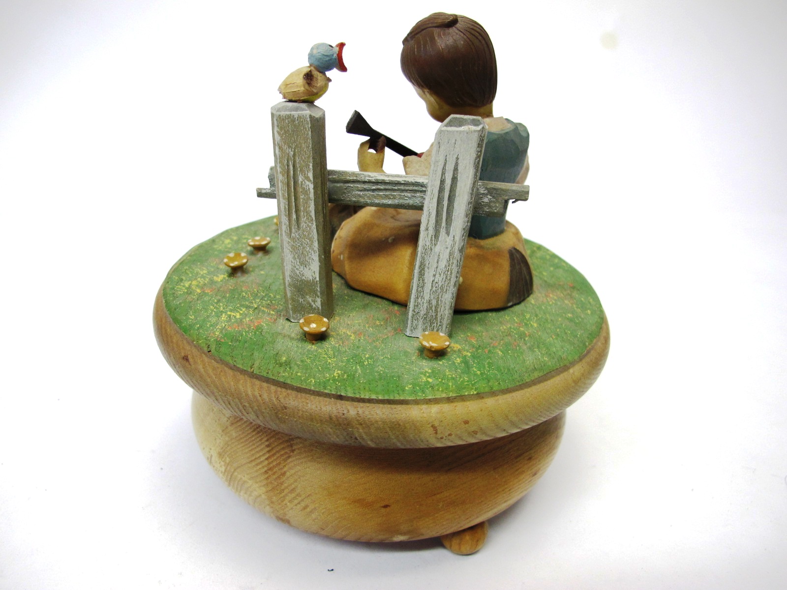 1950s Rotating Music Box in Wood - Made in Switzerland | Property Room