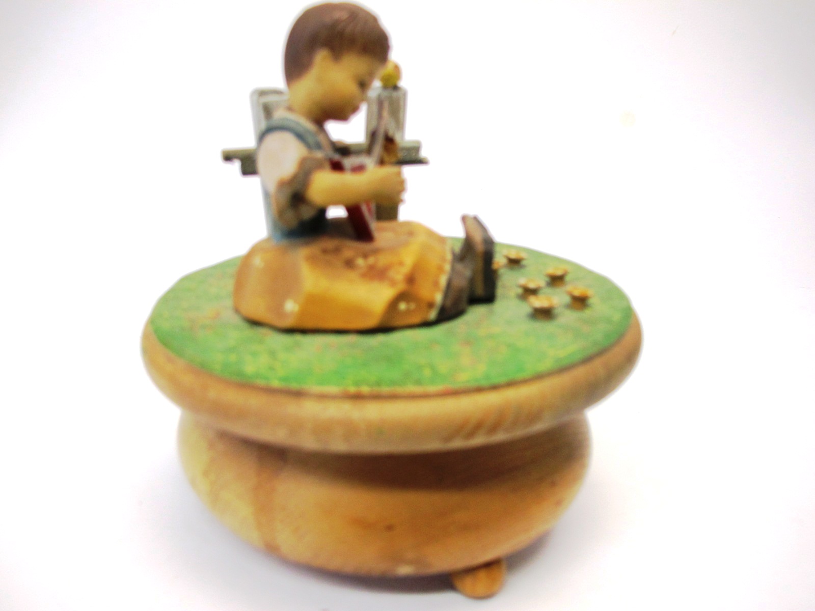 1950s Rotating Music Box in Wood - Made in Switzerland | Property Room