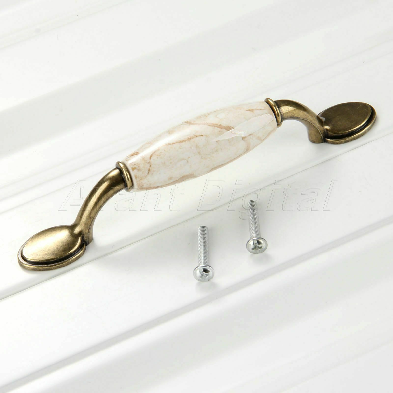 Vintage Looking Ceramic Marble Vein Cabinet Door Handles - 40 Pcs ...