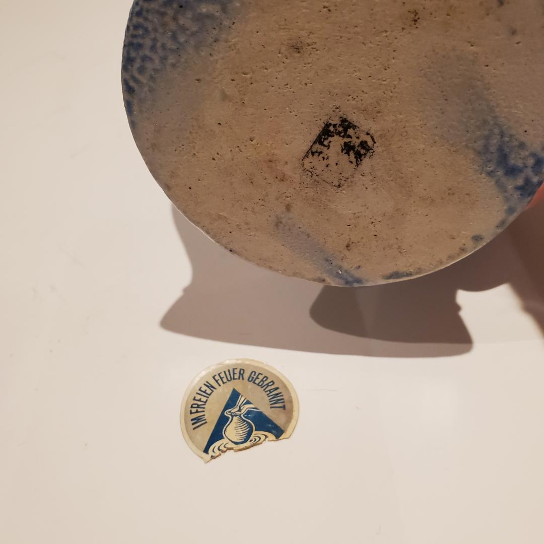 German Salt Glaze Pitcher Jug Cobalt Blue Imfreien Feuer Gebrannt ...