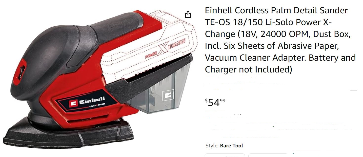 Einhell 18V Cordless Corner Palm Sander | Property Room