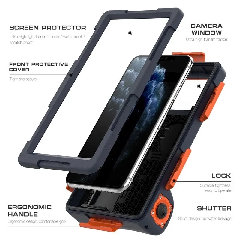 ShellBox Professional Diving Phone Case 15M Depth Waterproof For iPhone ...
