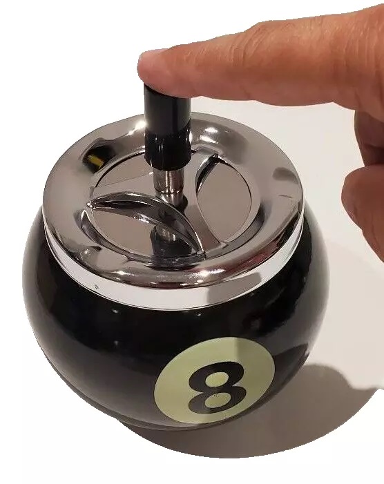 8 Ball Pool Ball Billiard Spinning Ashtray 6" | Property Room