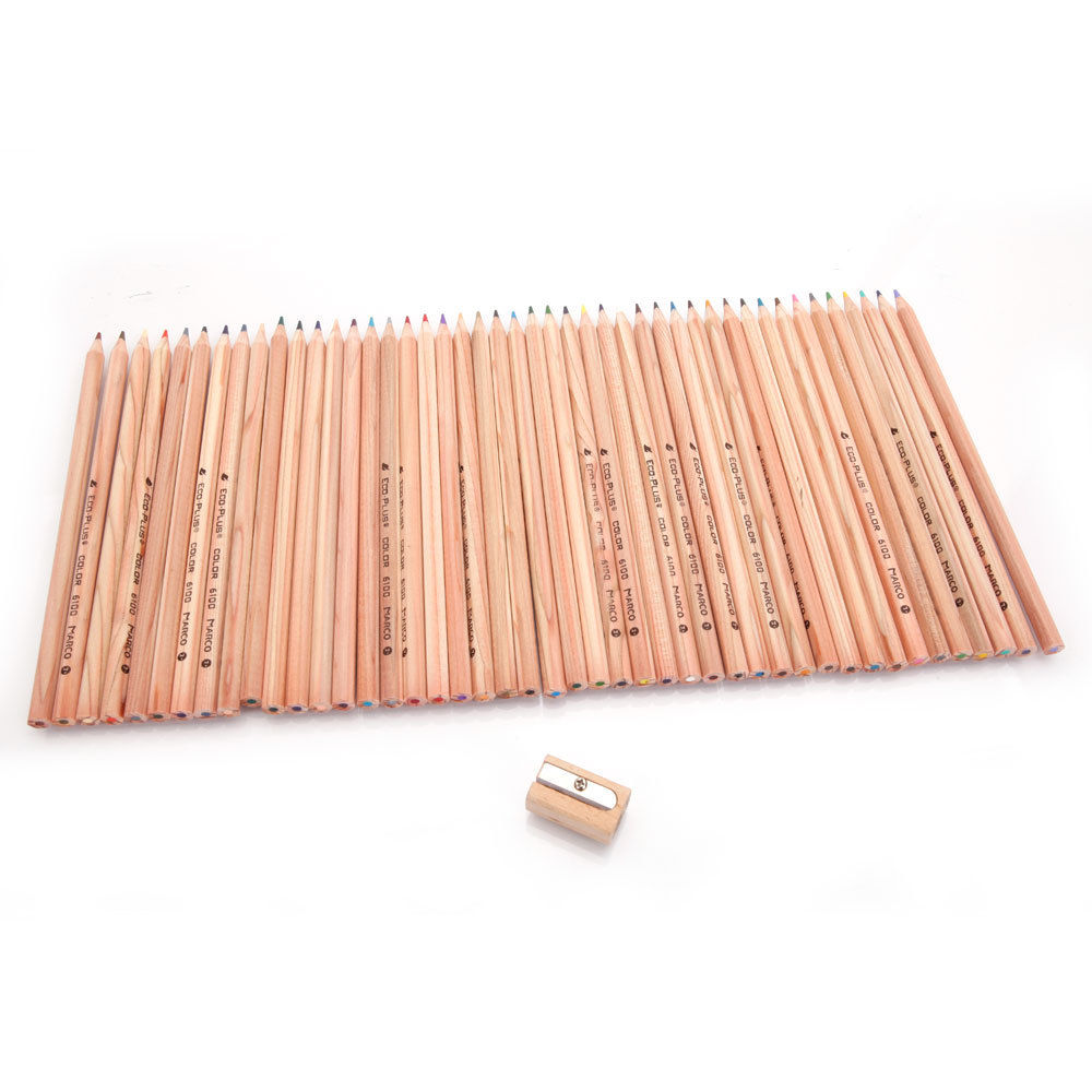 Hot MARCO 48 Colors Drawing Pencil Set with Pencil Sharpener For Artist ...