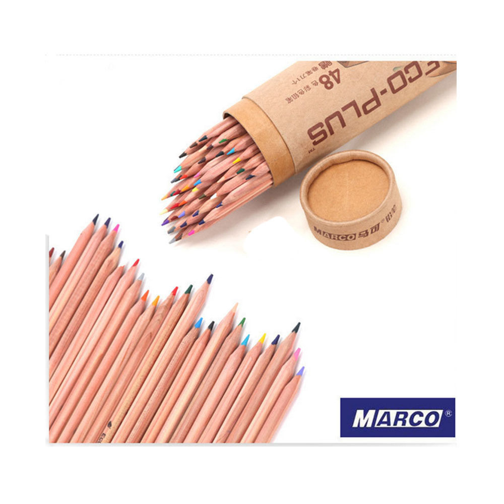 Hot MARCO 48 Colors Drawing Pencil Set with Pencil Sharpener For Artist ...