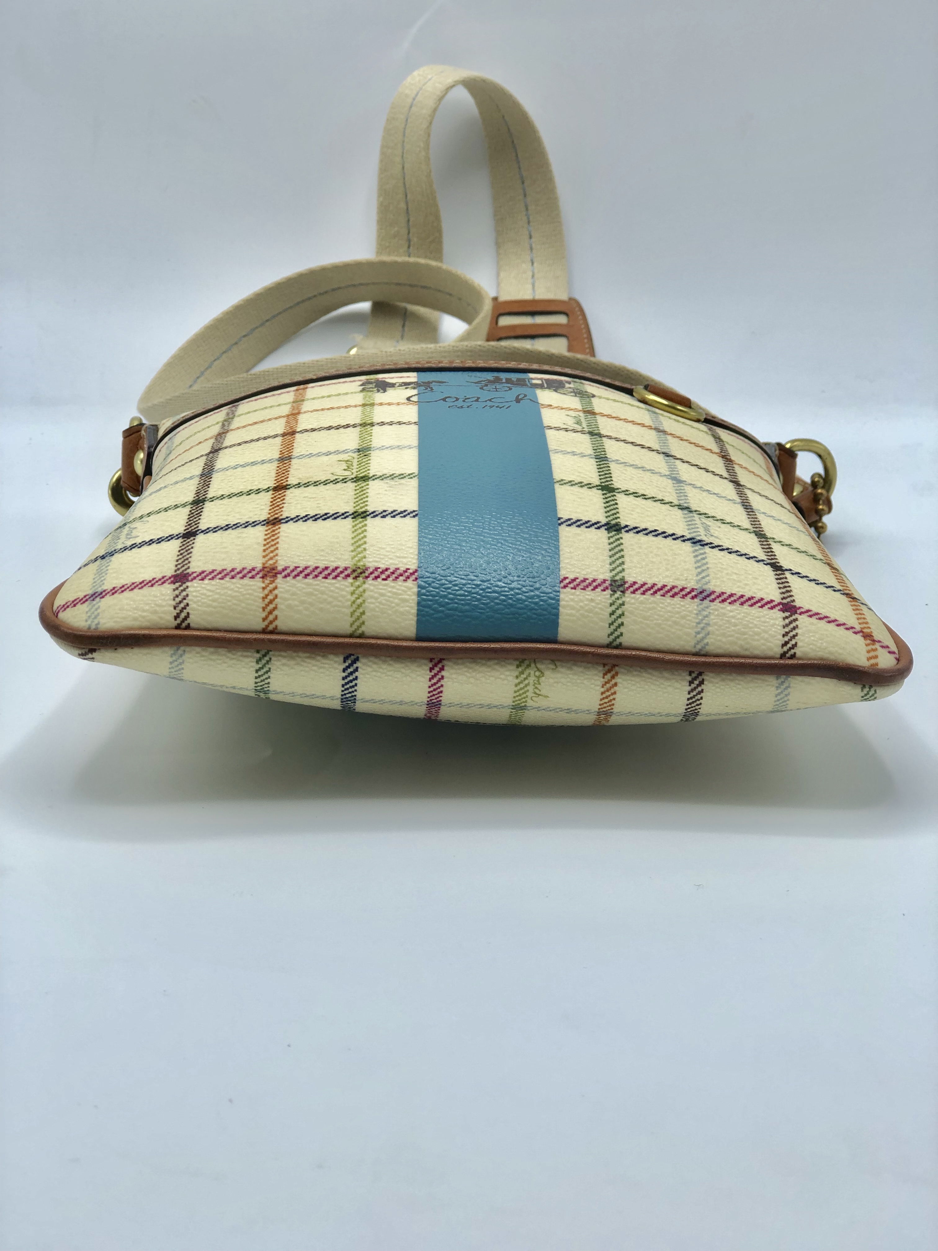 Coach Heritage Stripe Tattersall Swingpack Bag # 41914 | Property Room
