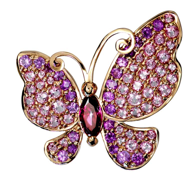 6 Austrian Crystal Butterfly Brooch/Collar Pin Designed by "George ...