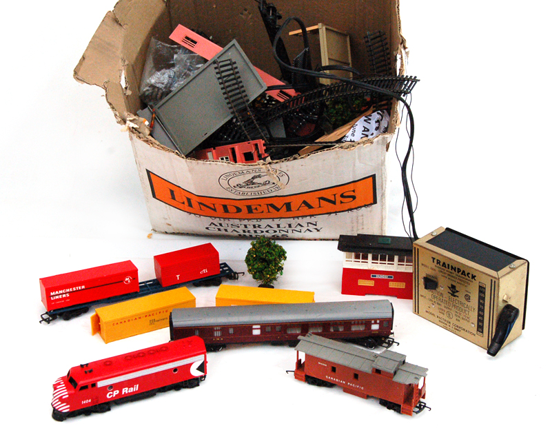 Large Box with Train Set / Transformer / Landscape Pieces | Property Room