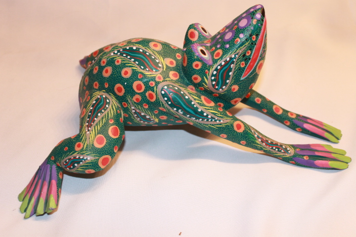 Hand Painted Large Oaxacan Mexican Frog Alebrije Folk Art | Property Room