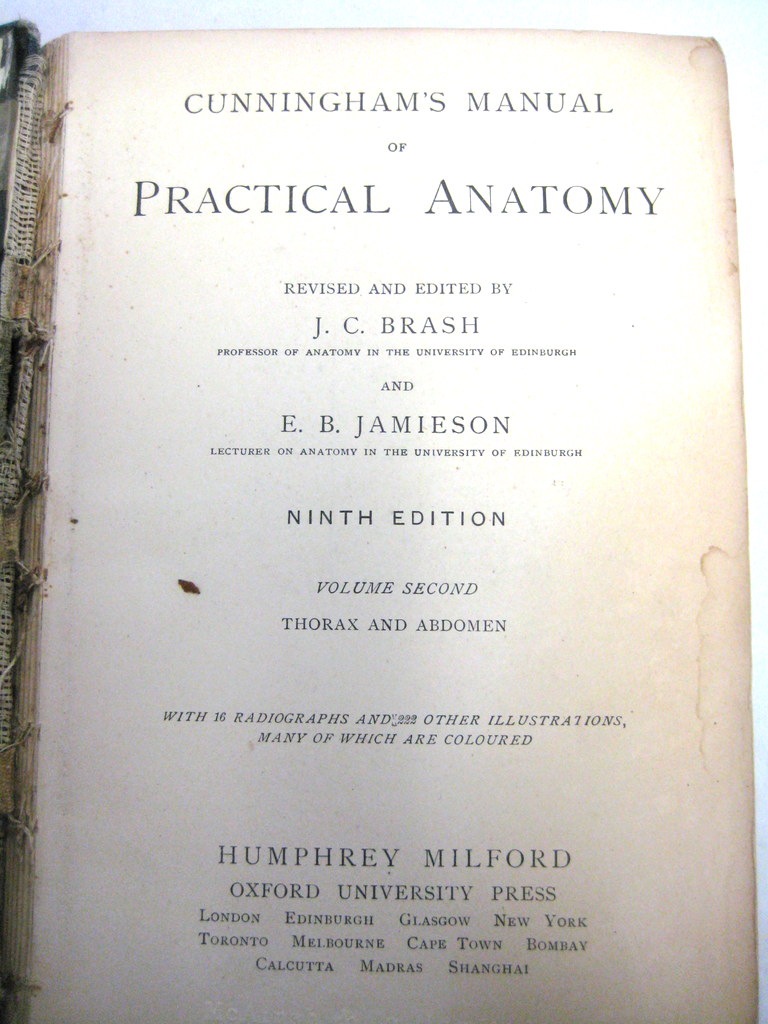 Antique Book- Cunningham's Manual of Practical Anatomy | Property Room