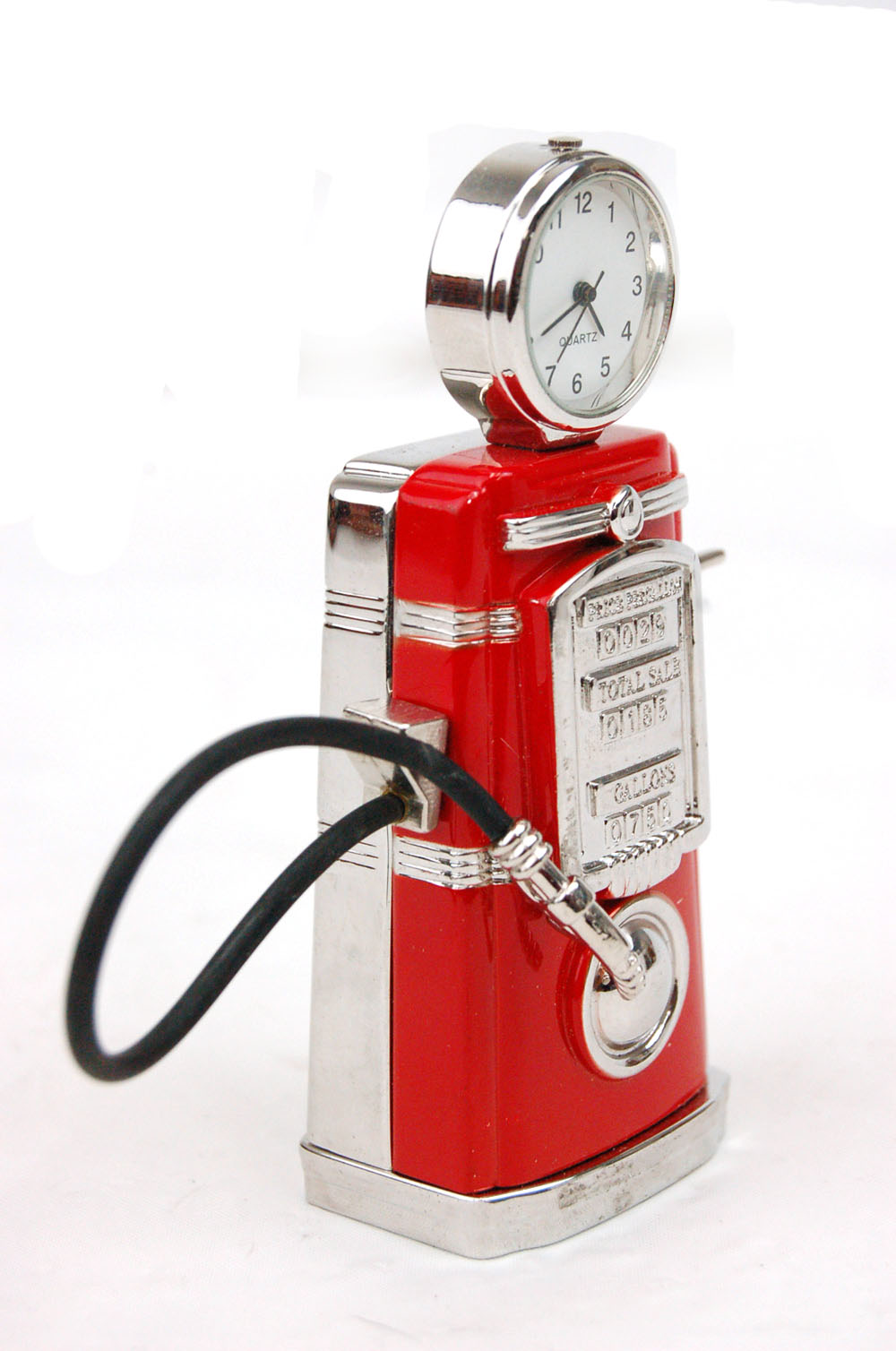 Miniature Collectible Chrome Gas Pump Clock | Property Room