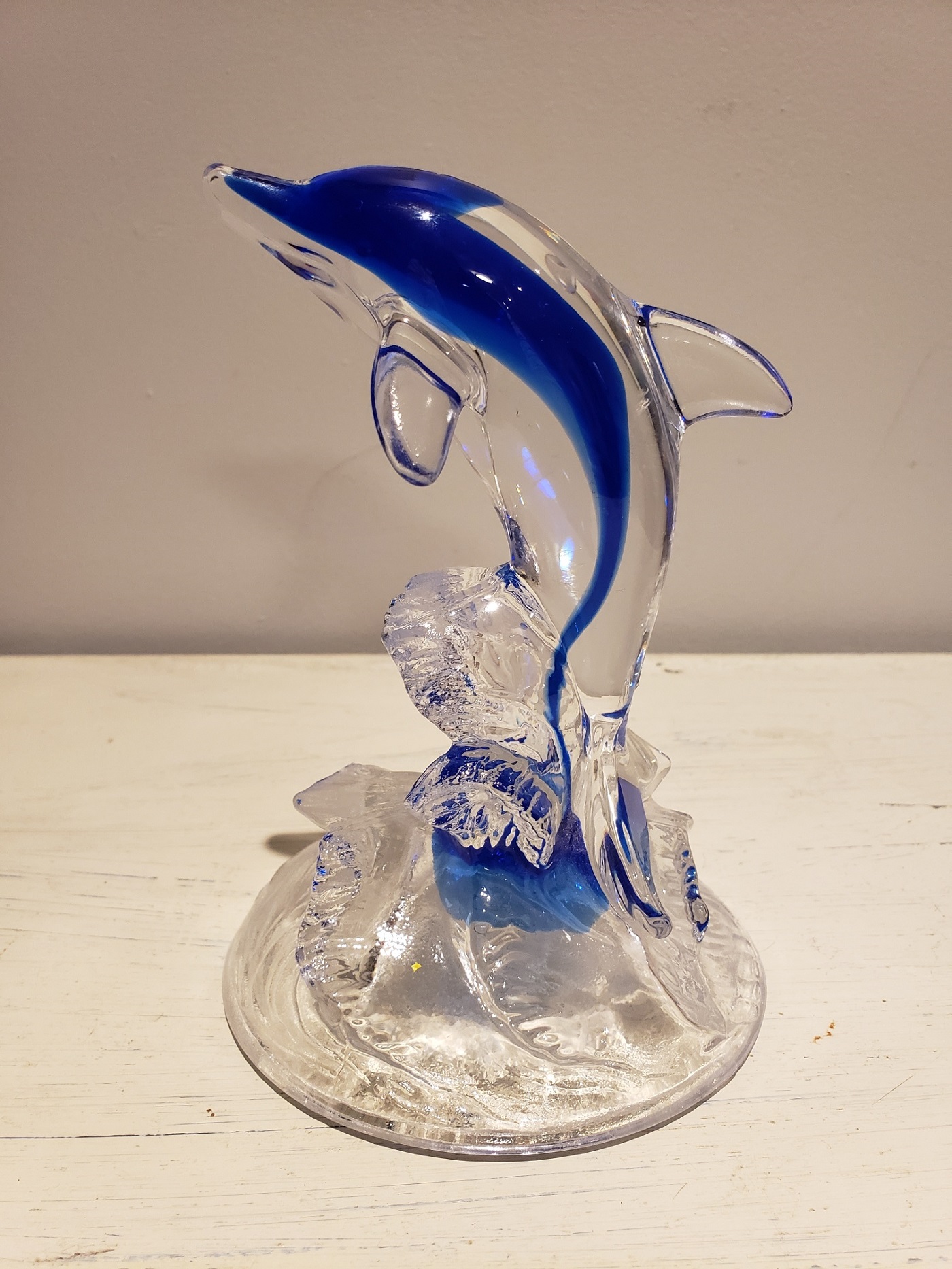 VTG Cristal D'Arques Lead Crystal Blue Dolphin Figurine | Property Room