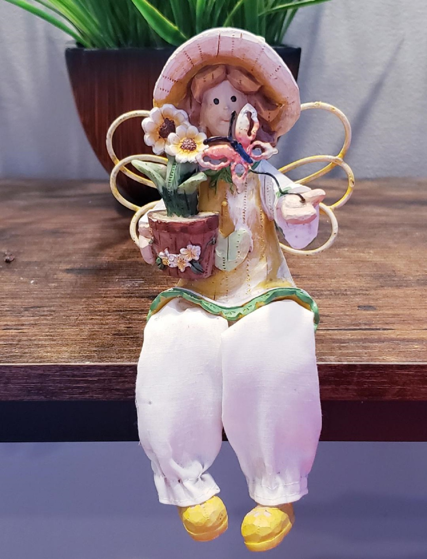 Vintage Garden Fairy Lady Dangle Leg Shelf Sitter | Property Room