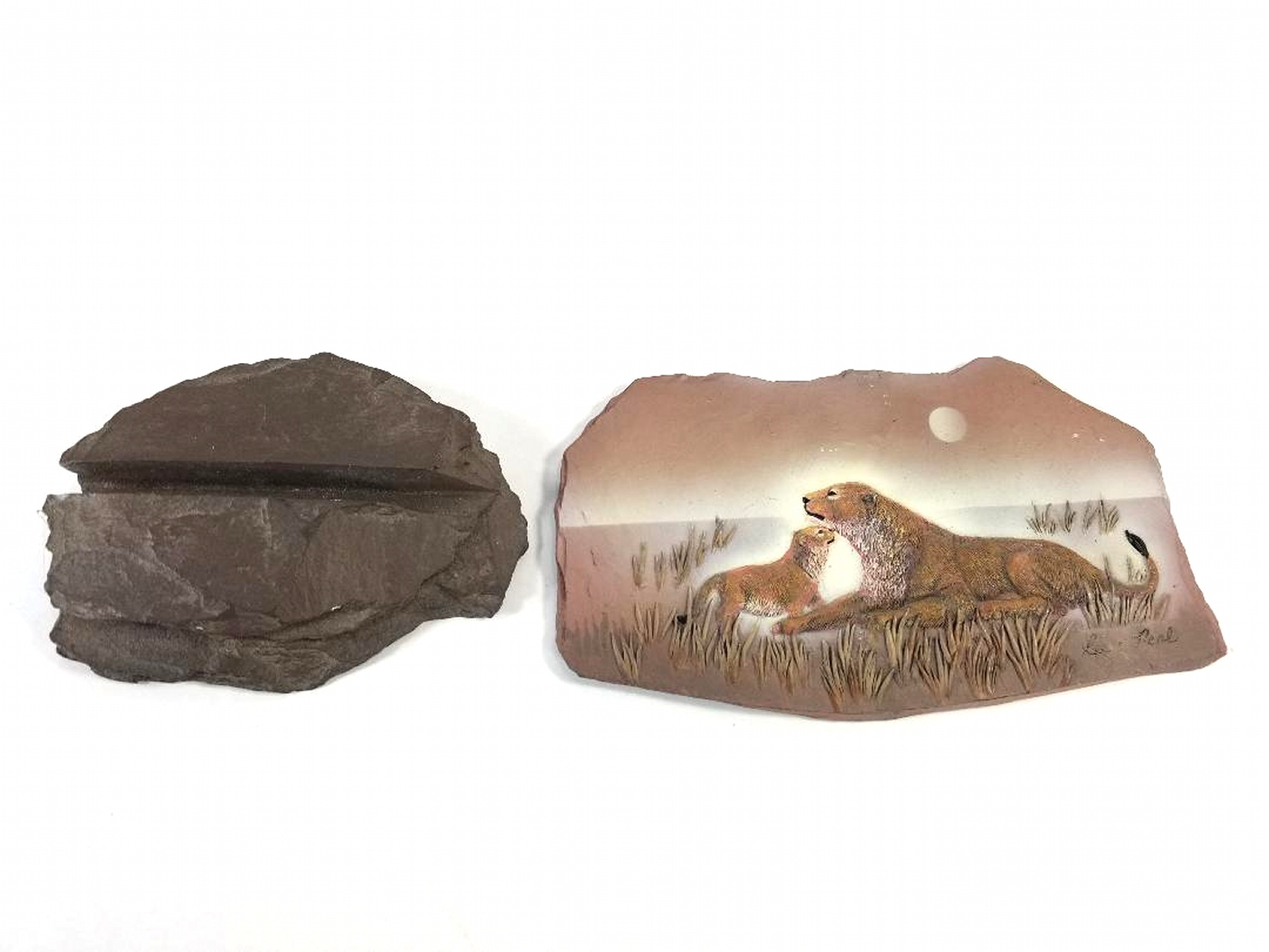 Hand Painted Lioness - Reflections of Bay Life Arts Rock | Property Room