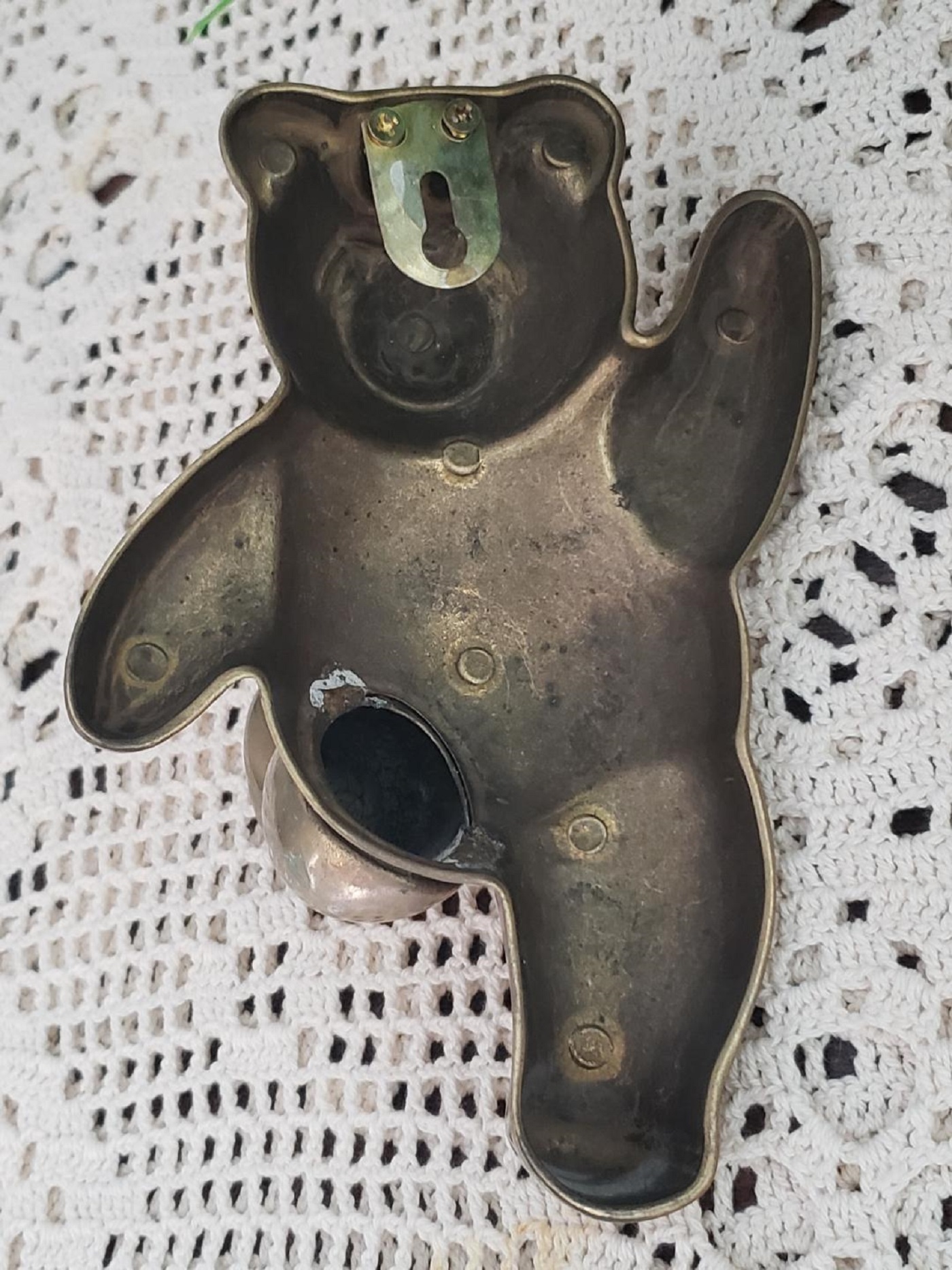 VTG Solid Brass Teddy Bear Wall Hanging | Property Room
