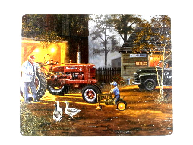 Classic Farmall Tractor Farm Scenery Metal Sign | Property Room